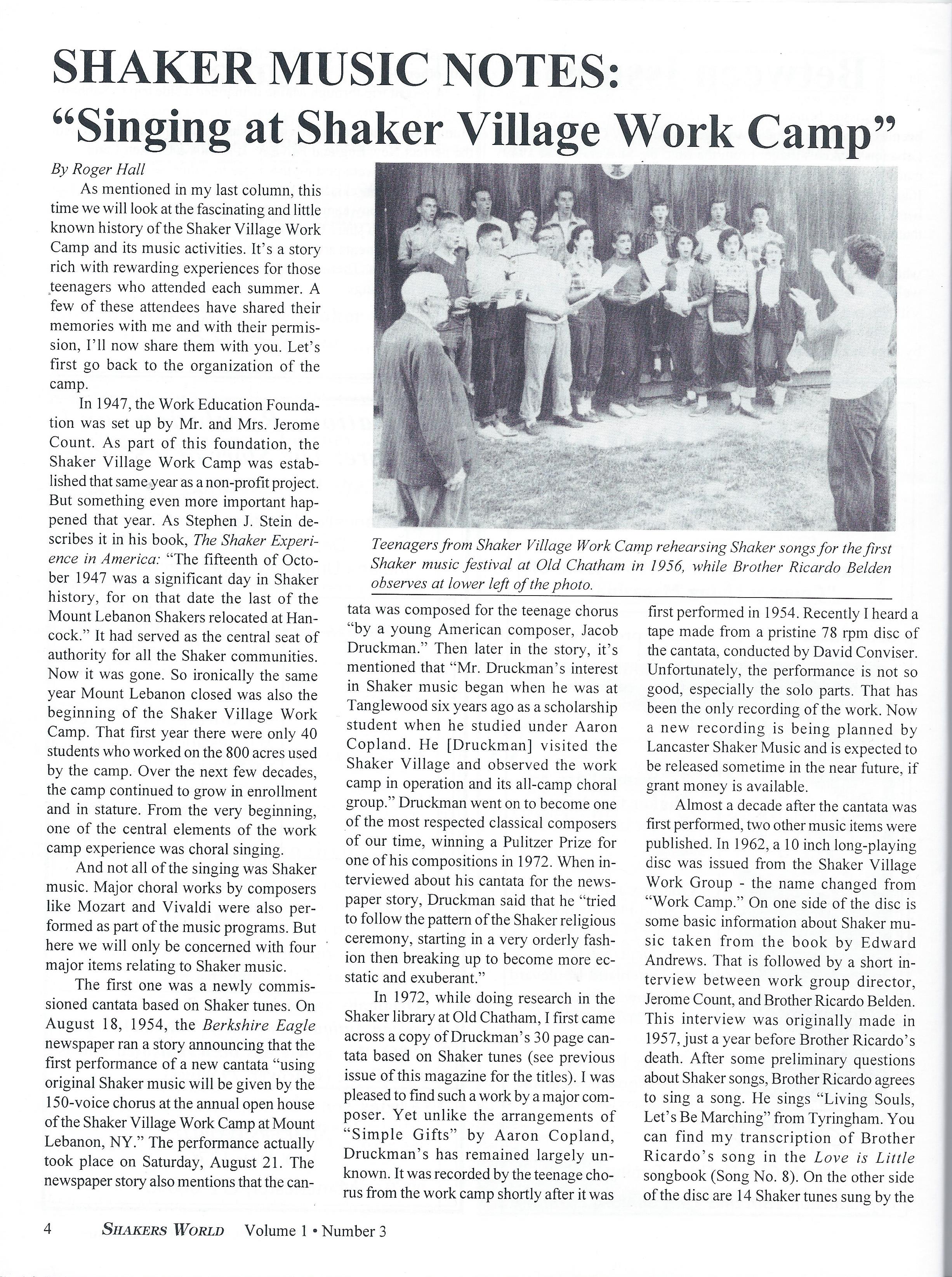 Shaker Music History